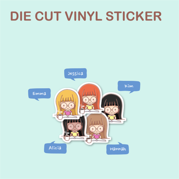 READING STUDY BOOK BOOKWORM COFFEE GLASSES DIE CUT VINYL STICKER – YOON ...